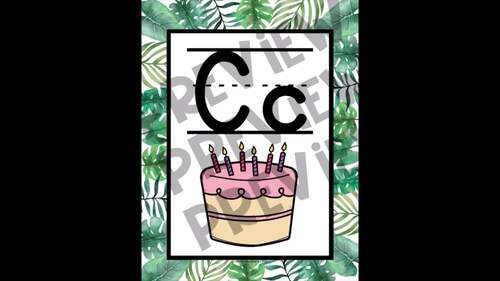 Alphabet ABC Posters Farmhouse Botanical Leaves | Kindergarten ...