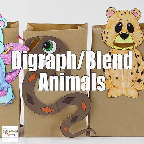 Digraphs and Blend Animals | Sort and write digraphs and blend activities