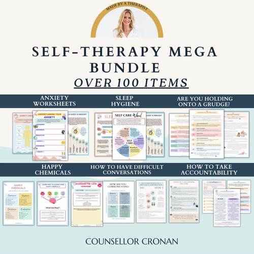 Sel-therapy Bundle. Self-care Copping strategies for life skills. CBT ...