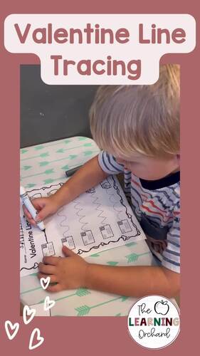 Valentines Line Tracing for February Fine Motor Skills by The Learning ...