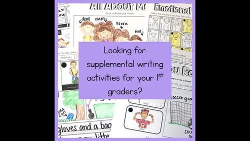 Daily Writing Journal Prompts Center | First Grade | Full Academic Year