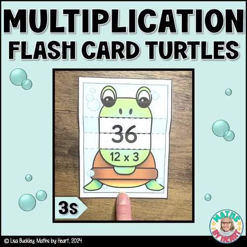 Multiplication Facts Flash Cards for 3s Under the Sea Classroom Theme ...