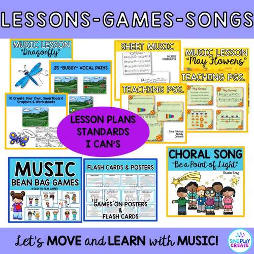 May Elementary Music and Movement Lesson and Activities Bundle K-6
