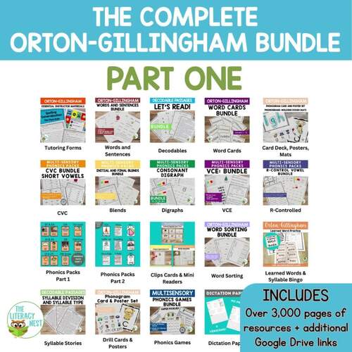 Complete Orton-Gillingham Bundle to support Orton-Gillingham Lesson Plans