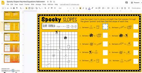Finding Slope & Writing Equations from Graphs PAPER DIGITAL | HALLOWEEN