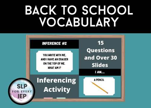 Inferencing: Back to School Vocabulary (PDF + Boom card Deck) | TPT