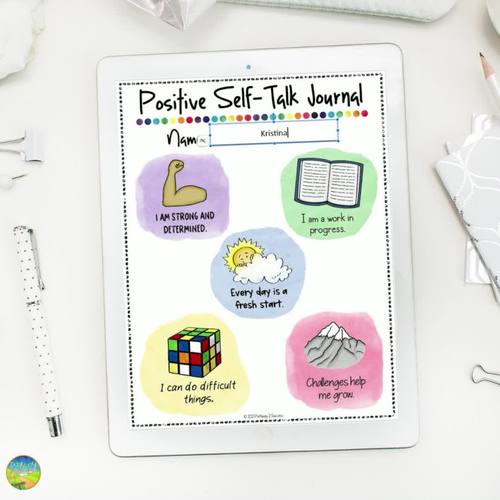 Positive Self-Talk Journal with Affirmations Worksheets & Activities