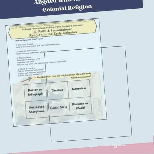 Faith & Foundations Choice Board, HSS 5.4.3 Religion in Early American ...