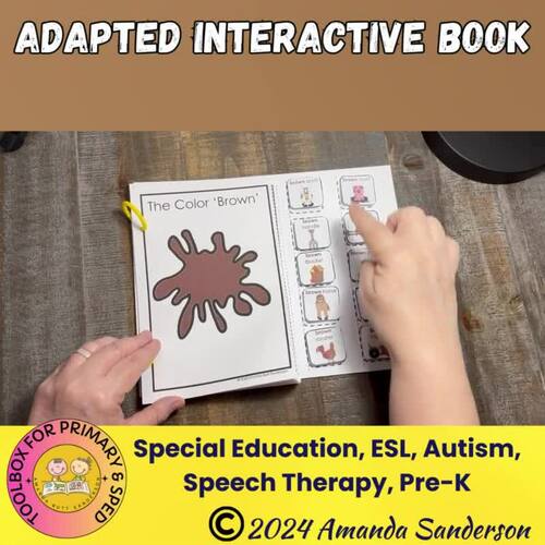 Adapted Book THE COLOR BROWN, Special Education, Speech, ESL, Farm Animals,