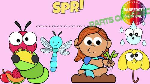 Spring Grammar Clipart Bundle - Parts of Speech Spring Clip Art | TPT