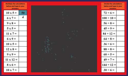 Mystery Digital Pixel Art NO PREP- Chew Multiplication and Division to 12