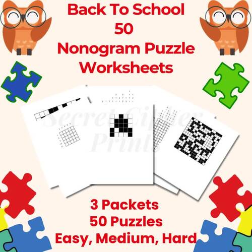 Math Logic Nonogram Puzzles – 50 Critical Thinking-Grades 2-6 | TPT