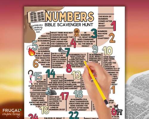 Numbers Bible Scavenger Hunt, Book of Numbers Bible Study Trivia Game ...