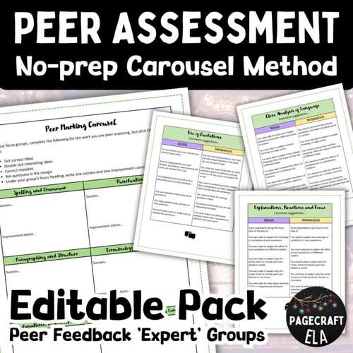 EDITABLE Peer Assessment Carousel | Feedback | Essays, Extended Writing
