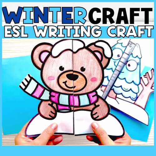 Winter Bear-Tree-ESL Writing Craft-Foldable Grammar Nouns Sorting for ...