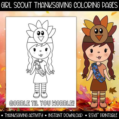 girl scout thanksgiving coloring pages