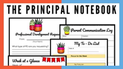The Principal Notebook Binder Editable Printable Google Drive ...