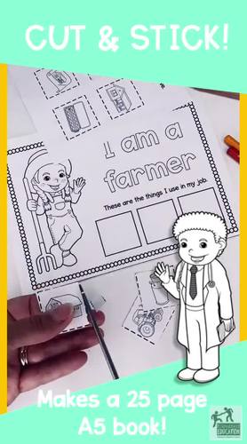 Morning work community workers thematic unit worksheets - cut 'n' stick