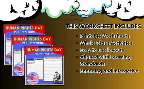 Human Rights Day Journal Prompts & Activities | Middle School Grades 4-8