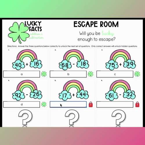 St Patricks Day Math | 2 Digit Addition and Subtraction Digital Resource