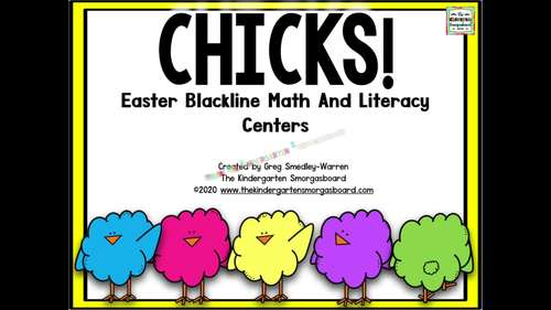 Chicks! Easter Blackline Math and Literacy Centers | TPT