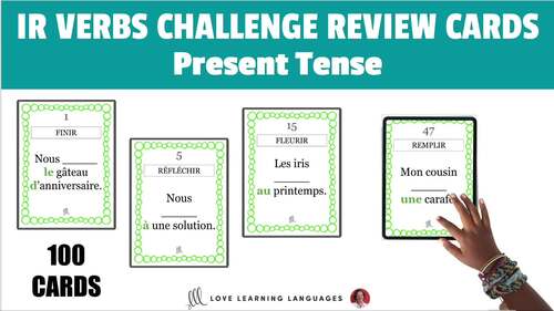 Regular French IR Verbs - French Challenge Task Cards Activity | TPT