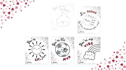 Slang Kids Valentines Day Cards Set, Boys and Girls Classroom Valentine ...