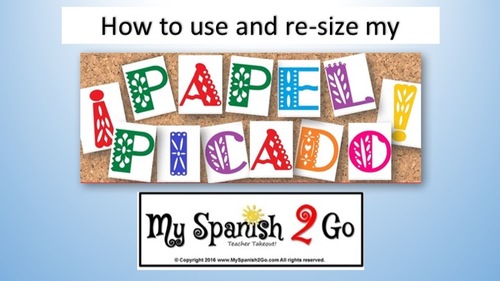 How to use my Papel Picado Font or jpegs by My Spanish 2 Go | TpT