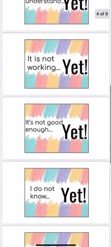 The Power of Yet Classroom Posters- Growth Mindset Posters | TPT