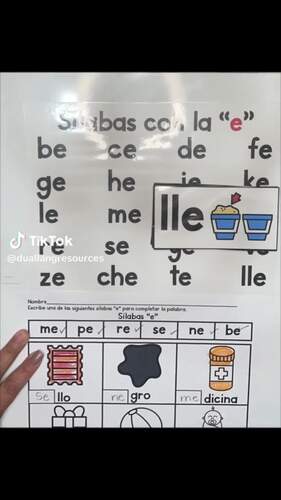 Sílabas “E” Actividades by Dual Language Resources | TPT