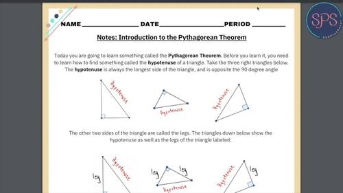 Video: Introduction to Pythagorean Theorem by SubPlanSaver | TPT