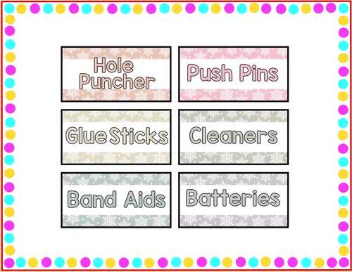 Printable Snowflakes Teacher Toolbox Labels, Boho Teacher Toolbox Labels