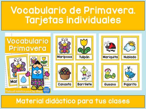 Vocabulario de Primavera- flash cards- Spanish Resources vocabulary
