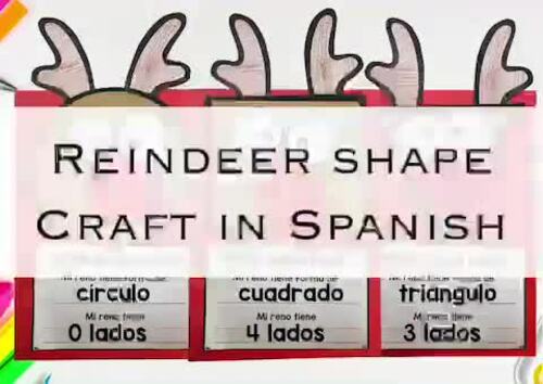 Christmas Reindeer Shapes in Spanish | Figuras geométricas reno Navidad