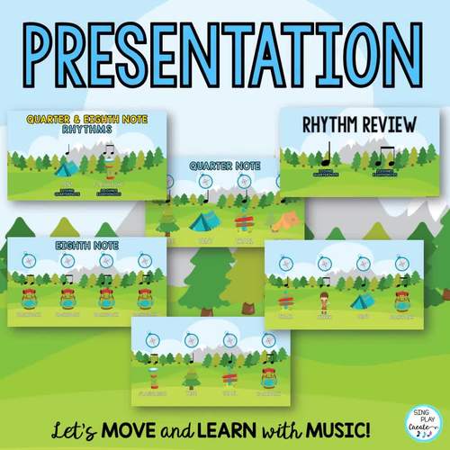 Camping Rhythm Activities LEVEL 1 : Google Apps, Lesson, Materials