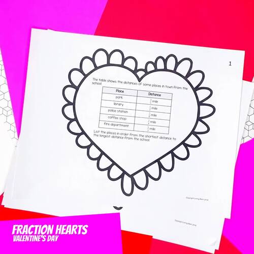 Valentine's Day Fractions Math Craft by Loving Math | TPT