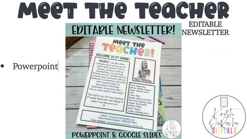 Meet The Teacher Newsletter Template | EDITABLE | Google Slides
