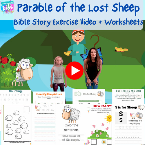 The Parable of the Lost Sheep Bible Story with Exercise & Worksheets