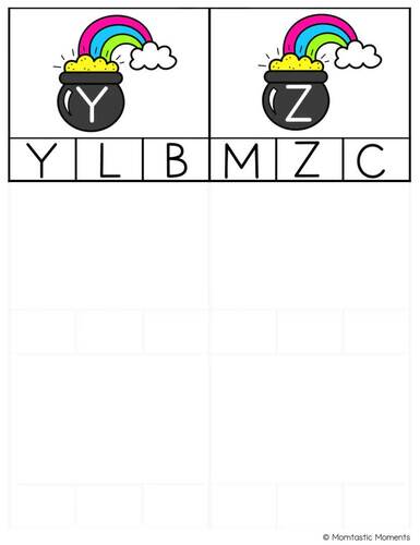 Pre-K Literacy and Math Clip Cards for March (St. Patrick's Day)