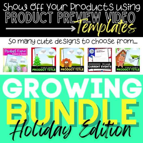 HOLIDAY GROWING BUNDLE * 6 Product Preview Video Templates | TPT