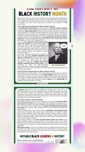 Black History Month Reading Comprehension Black Leaders Activities ...