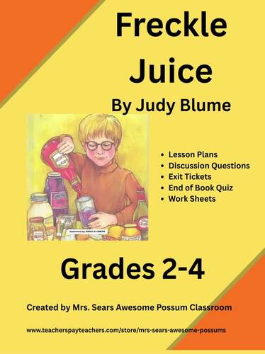 Freckle Juice by Mrs Sears Awesome Possums | TPT