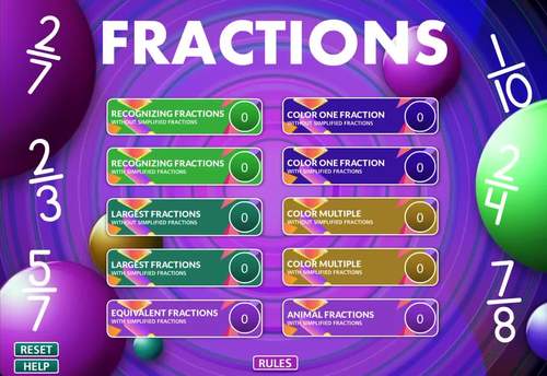 Fractions US Version Interactive and Printable Math Resource | TPT