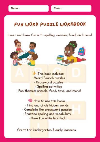 Word Search & Crossword Puzzle Worksheets | Fun Spelling Activities for ...