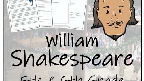 William Shakespeare Close Reading Activity | 5th Grade & 6th Grade
