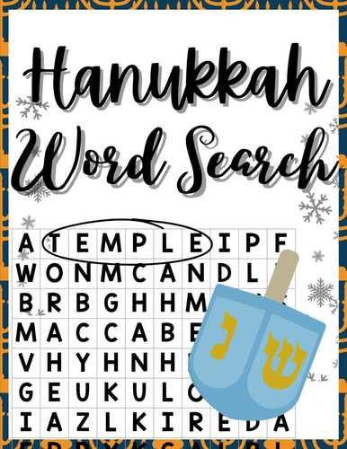 Hanukkah Activities Word Search Puzzle | 10 Hanukkah Vocabulary Words ...