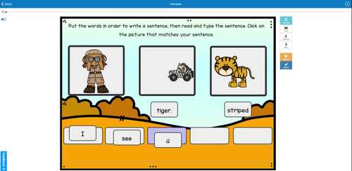 Keyboarding Practice Sentence Structure Safari Boom Cards™ Fast Finishers