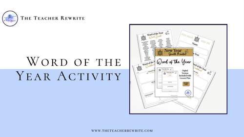 Word of the Year Worksheet by The Teacher ReWrite | TPT