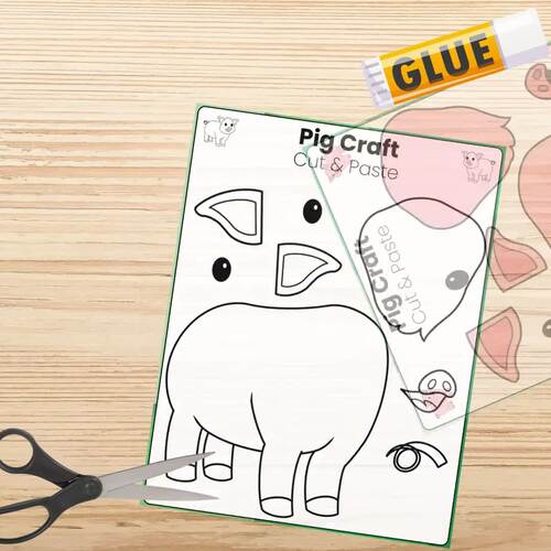 Pig Craft Template-Build a Pig-Farm Animal Bulletin Board Craft-Cut ...