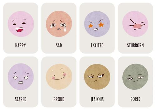 16 English-Japanese Flashcards with Romaji | Emotions by CendulkaCreations
